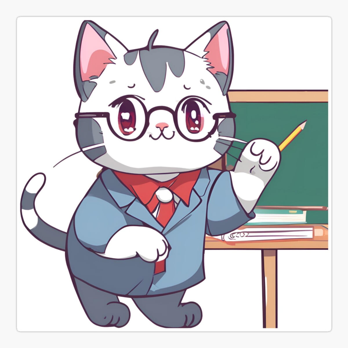Maneki Kitty Academy 85 Sticker, Phone Decal Water Bottle Stickers Car ...