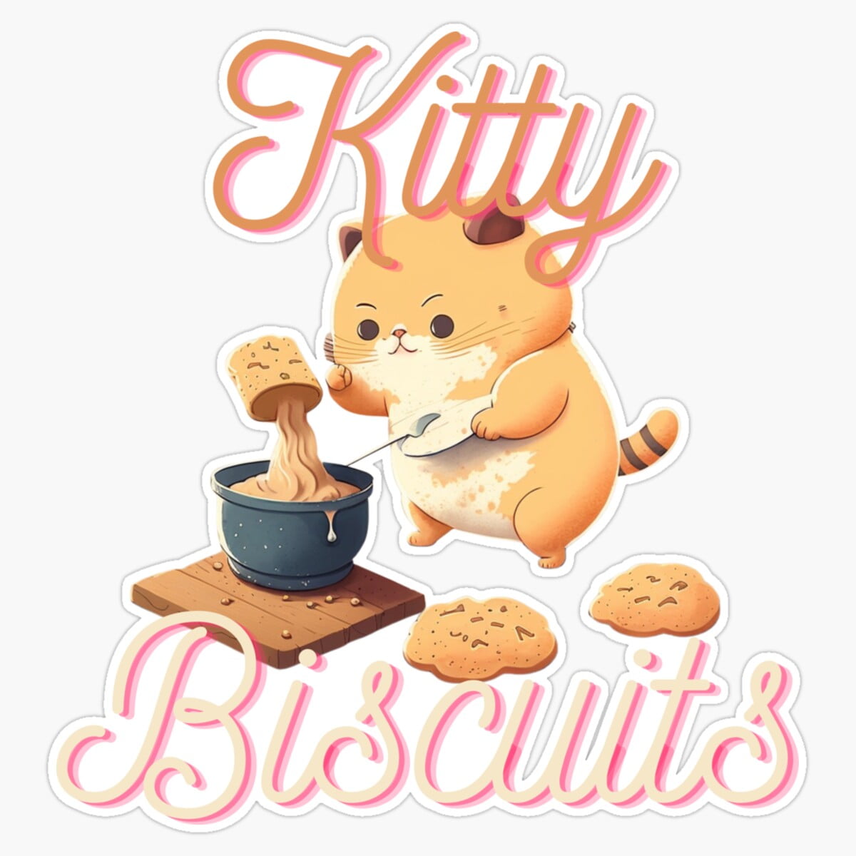 Maneki Kitty Biscuits Er, Phone Decal Water Bottle Stickers Car Decals, Funny Birthday Gift ...