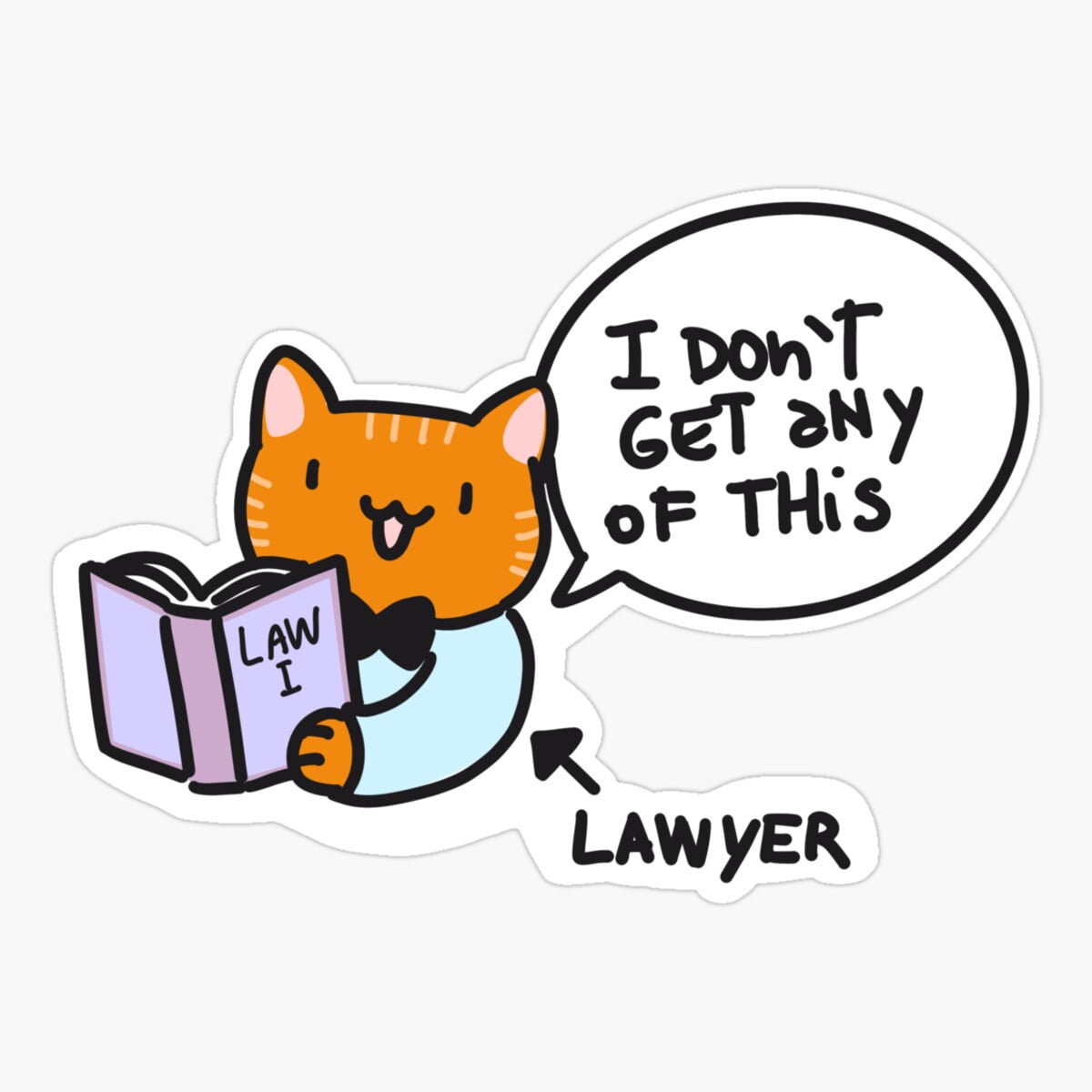 Maneki Kitty Doesn'T Get It Sticker, Phone Decal Water Bottle Stickers ...