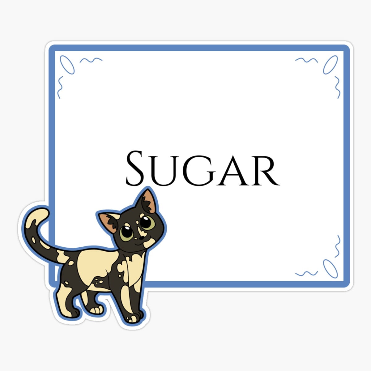 Maneki Kittychen Staples - Sugar Label Sticker, Phone Decal Water ...