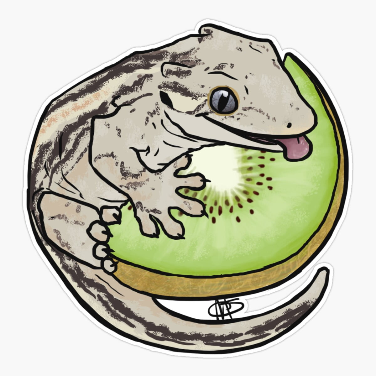 Maneki Kiwi Gargoyle Gecko Er, Phone Decal Water Bottle Stickers Car ...