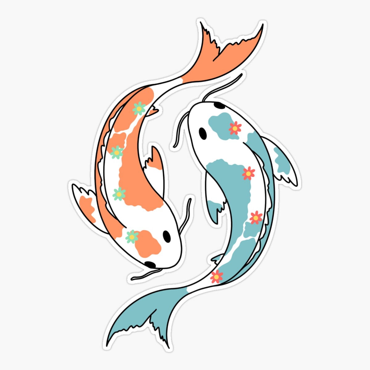 Maneki Koi Fish Sticker, Phone Decal Water Bottle Stickers Car Decals ...