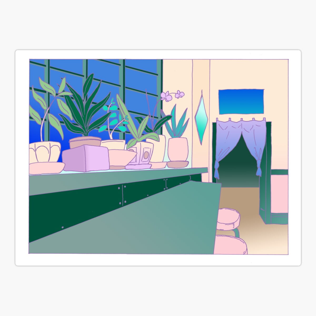 Maneki Koko Kitchen Sticker, Phone Decal Water Bottle Stickers Car ...