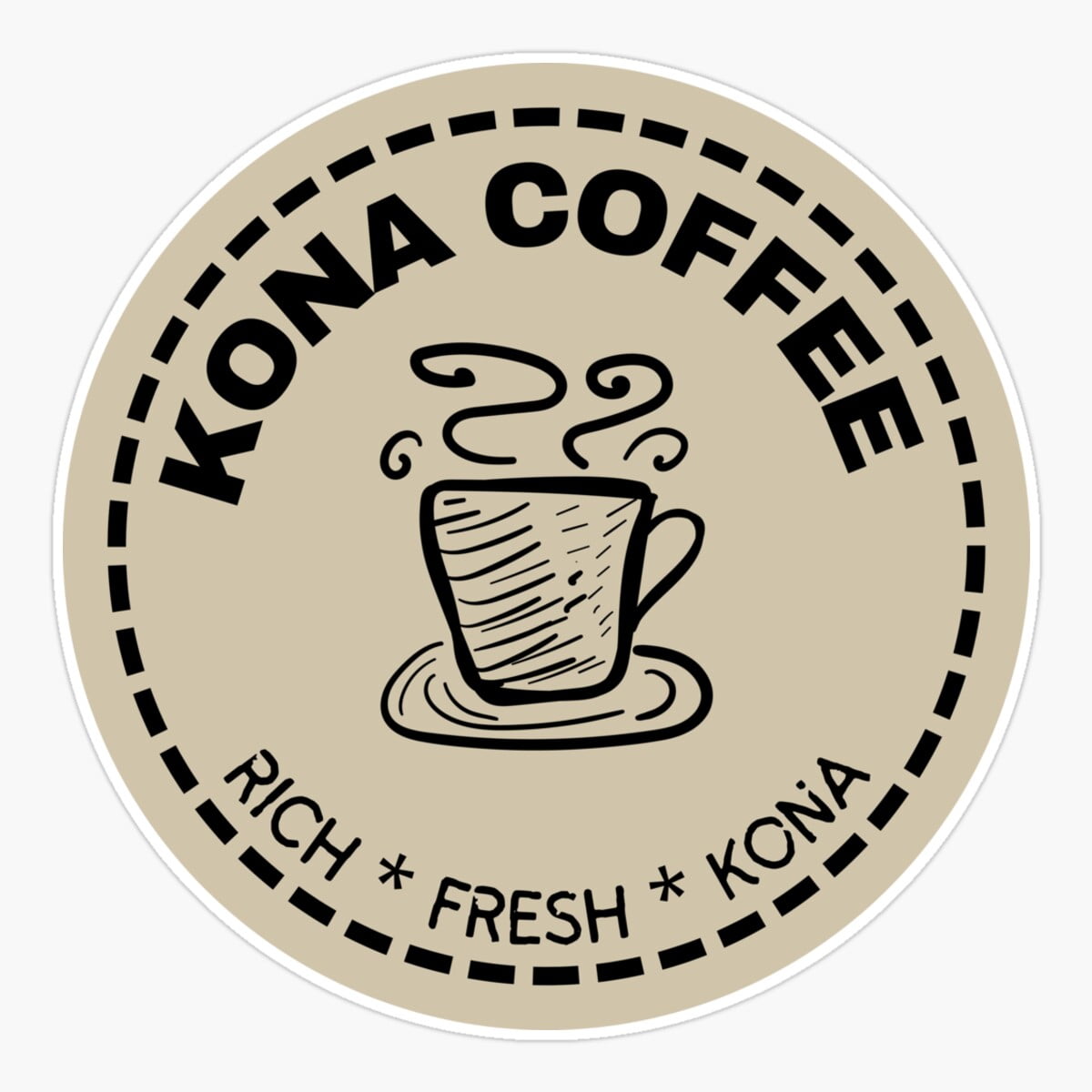 Maneki Kona Coffee Rich Fresh Kona Er, Phone Decal Water Bottle ...