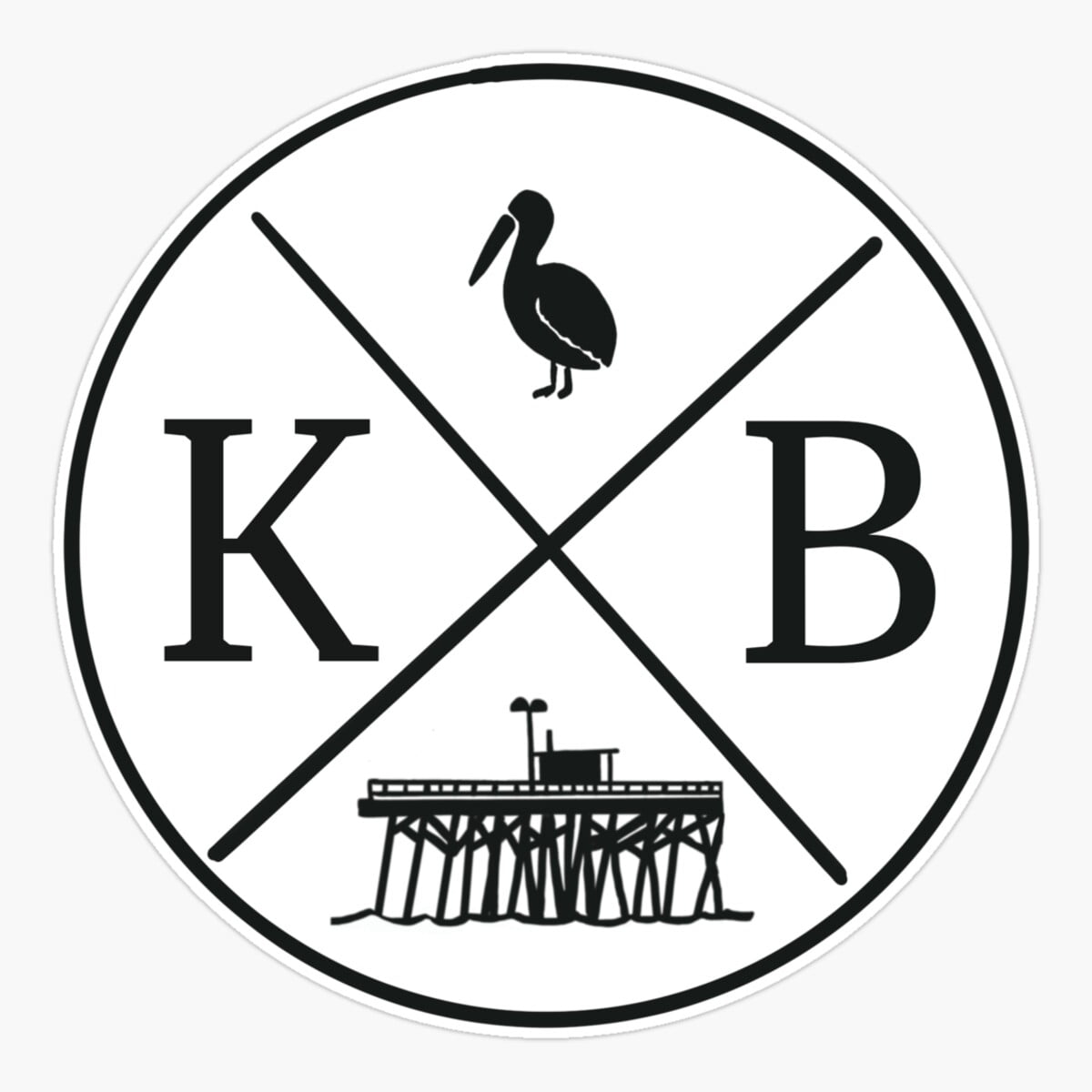 Maneki Kure Beach North Carolina Ishing Pier & Pelicans Er, Phone Decal ...