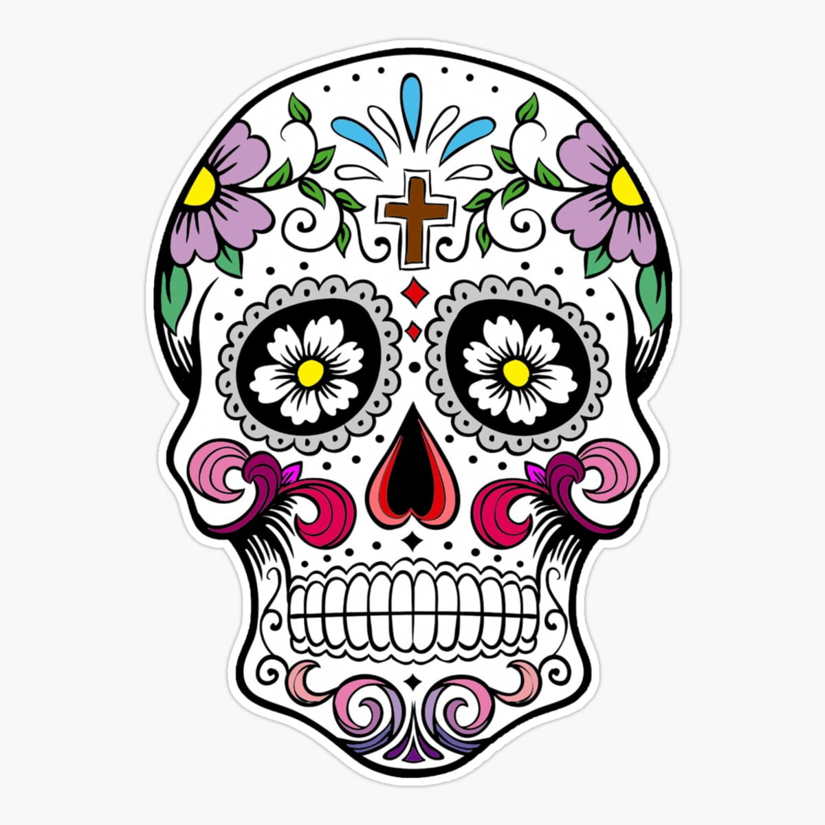 Maneki La Muerte Mexicana / Mexican Skull - 01 Sticker, Phone Decal ...