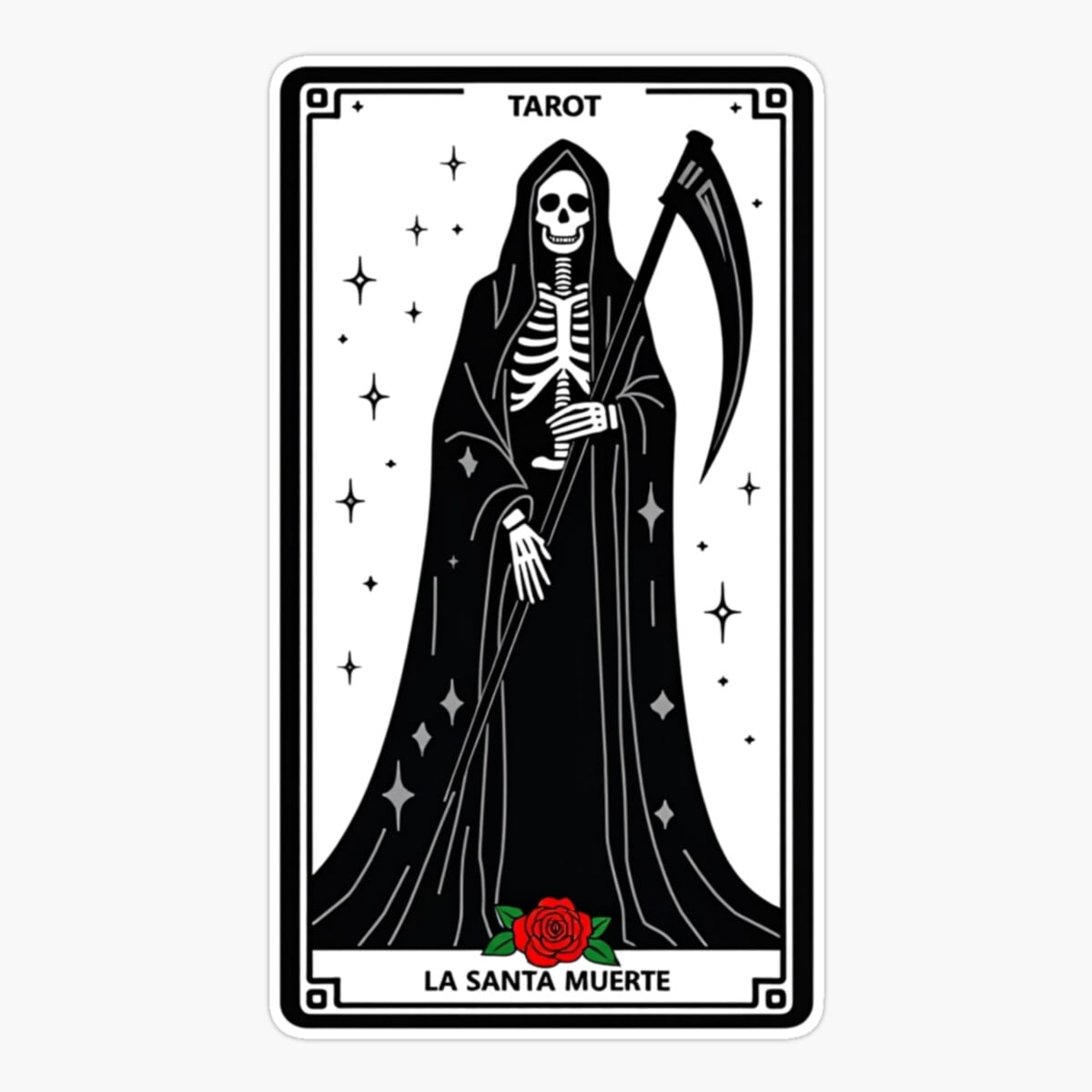 Maneki La Santa Muerte Holy Death Tarot Card Er, Phone Decal Water ...