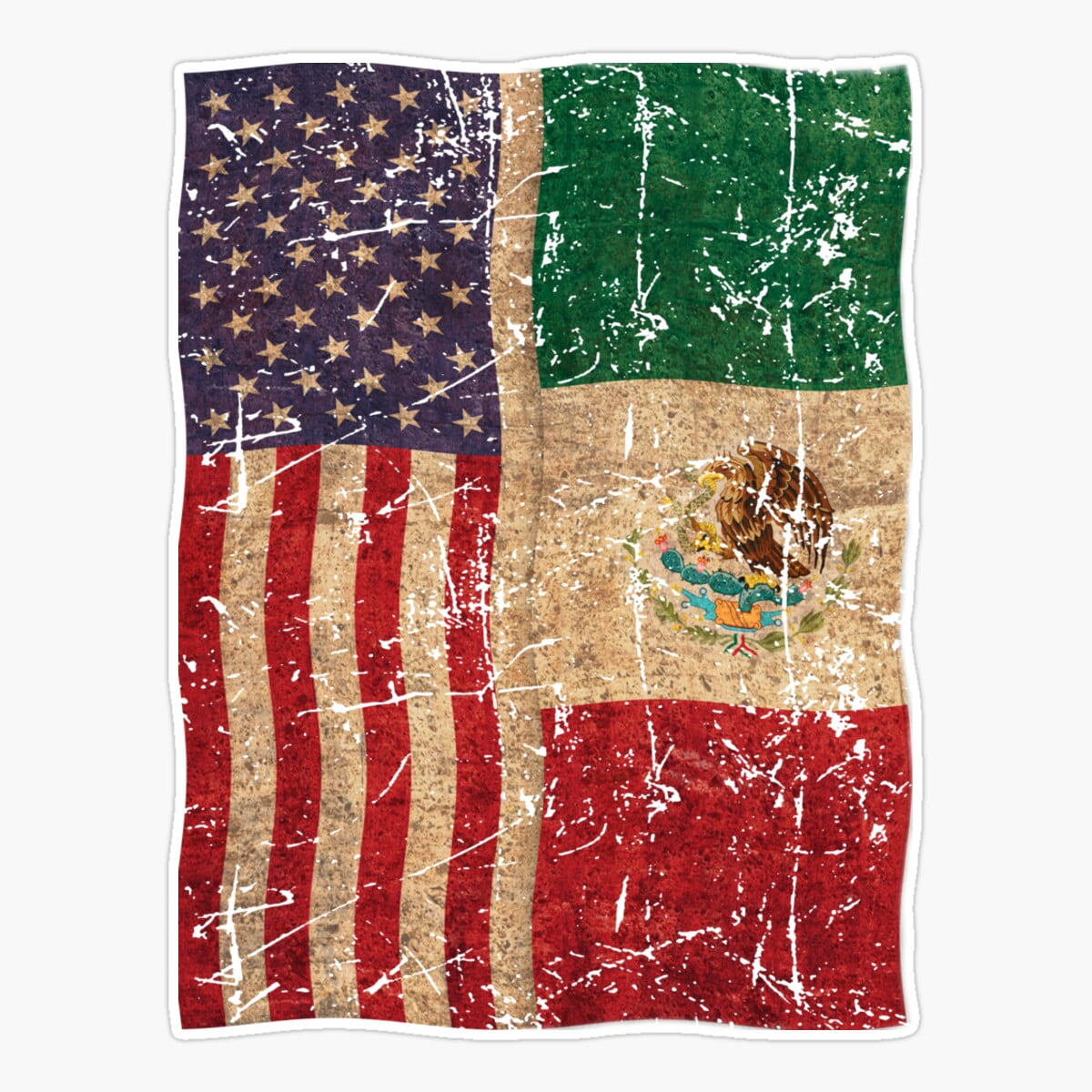 Maneki Lag O Usa And Lag O Mexico, Mexican Americans Patriotic Git ...