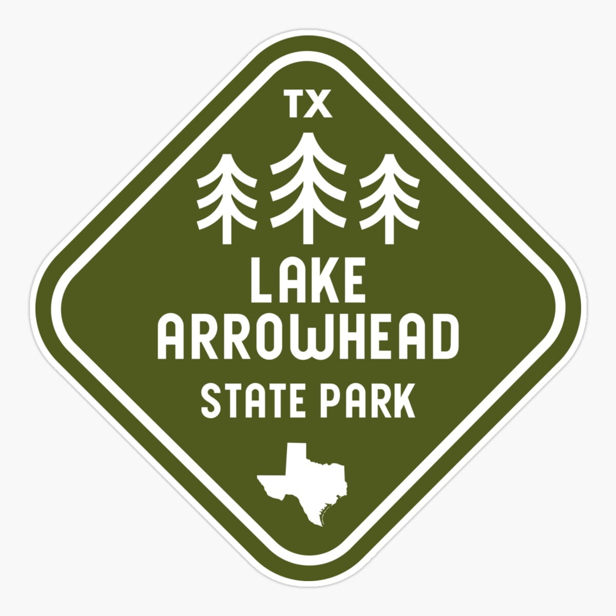 Maneki Lake Arrowhead State Park Texas Rhombus Er, Phone Decal Water ...