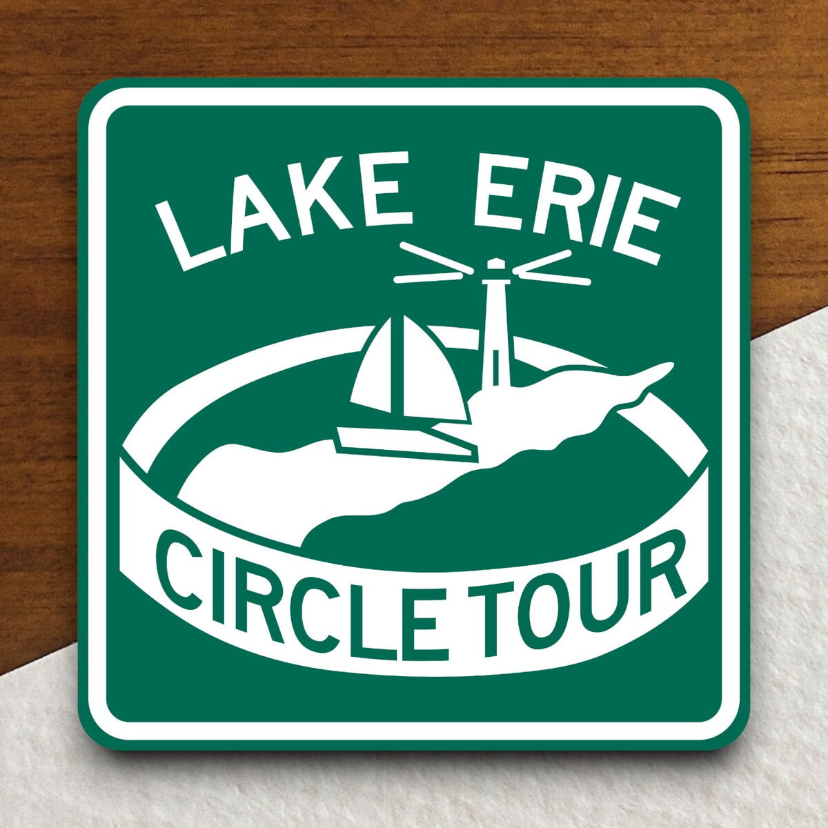 Maneki Lake Erie Circle Tour Road Sign Stickers, Traffic Sticker, Road ...