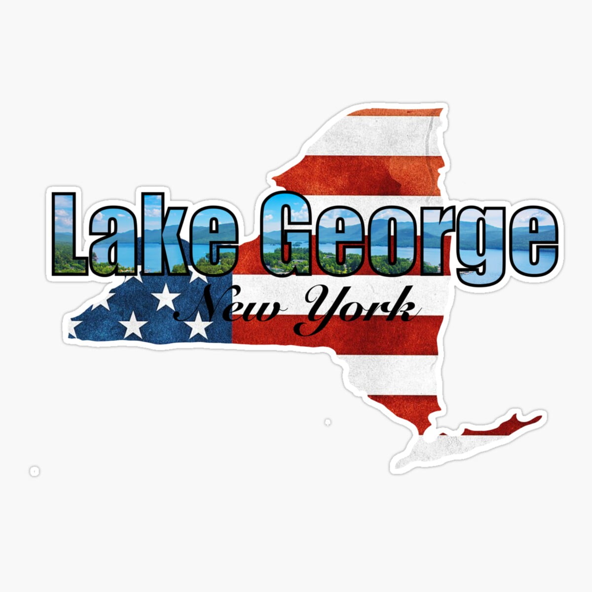 Maneki Lake George New York Er, Phone Decal Water Bottle Stickers Car ...