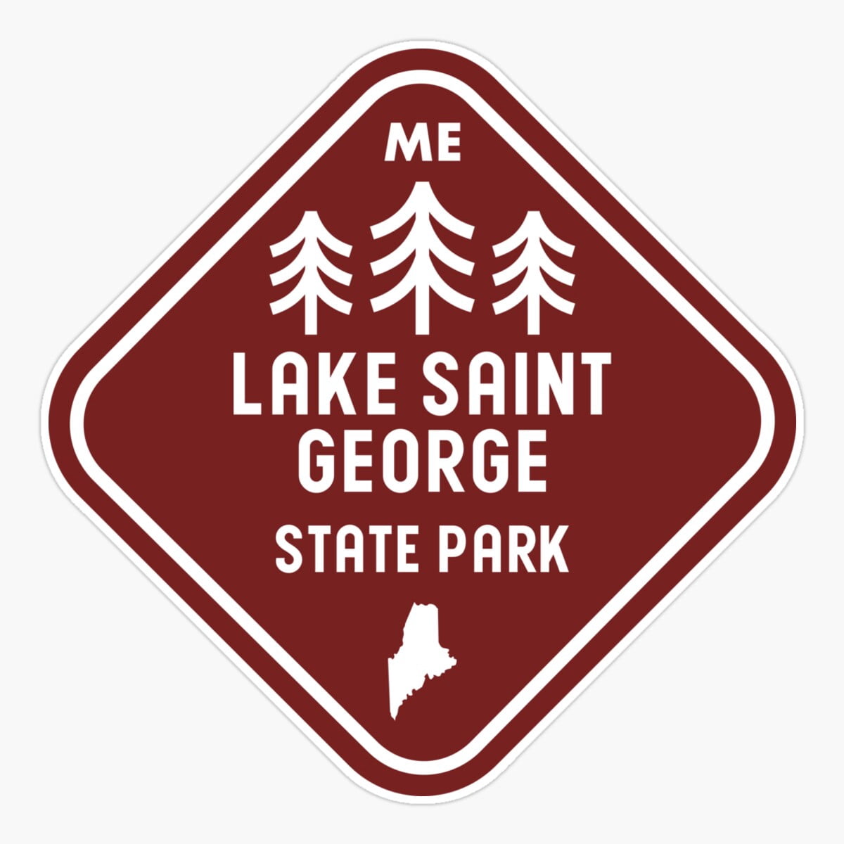 Maneki Lake Saint George State Park Maine Er, Phone Decal Water Bottle ...