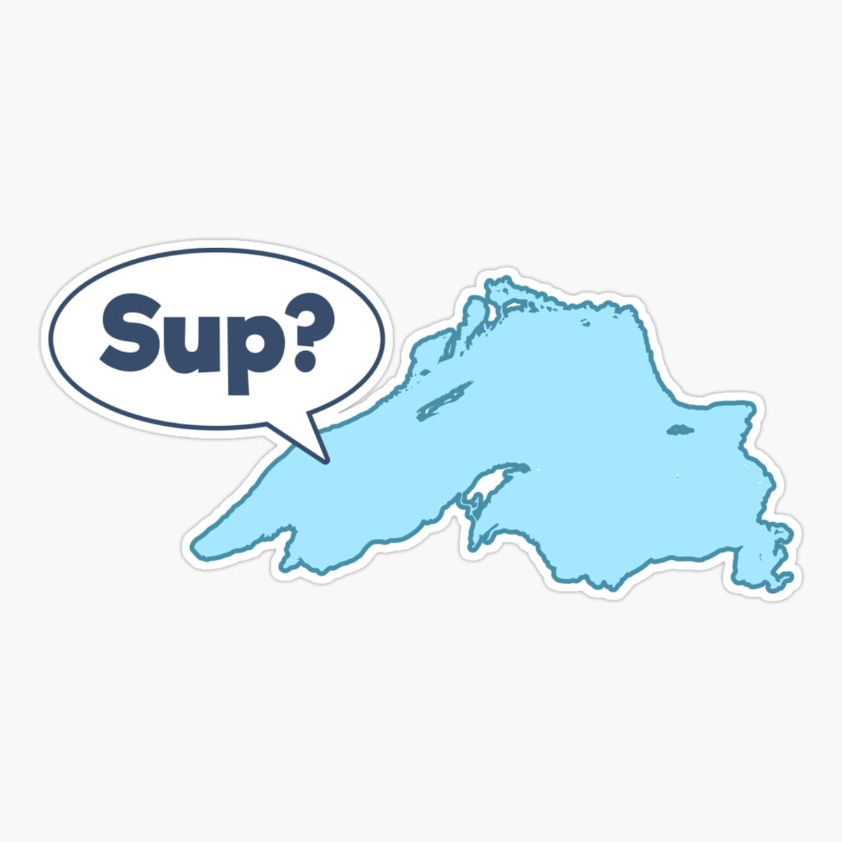 Maneki Lake Superior Sup? (No Background) Sticker, Phone Decal Water ...