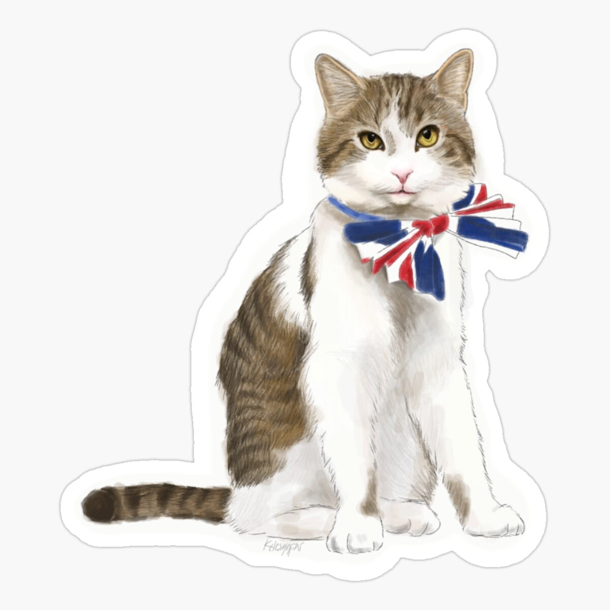 Maneki Larry The Cat Chie Mouser Sticker, Phone Decal Water Bottle ...