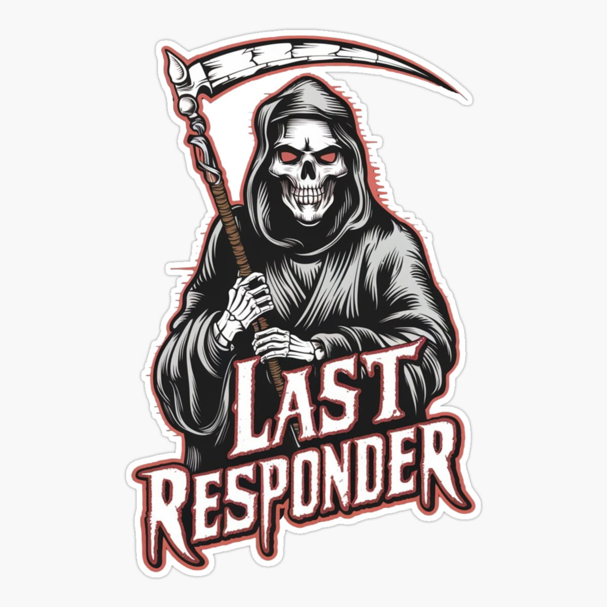 Maneki Last Responder Grim Reaper Er, Phone Decal Water Bottle Stickers ...