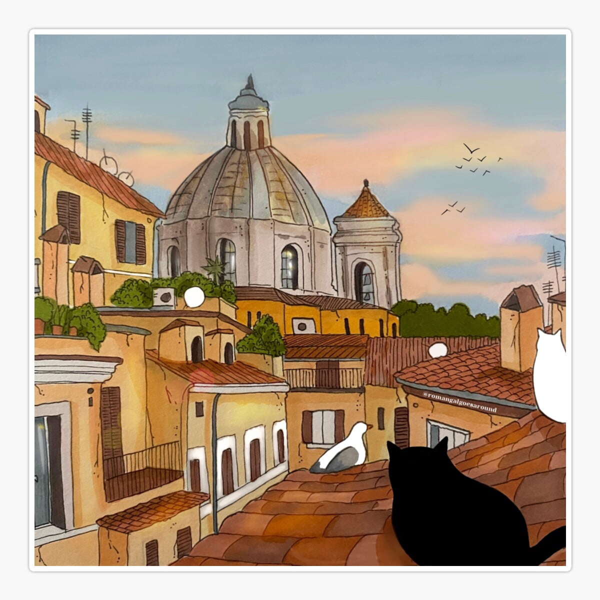 Maneki Late Aternoon On The Roo Sticker, Phone Decal Water Bottle ...