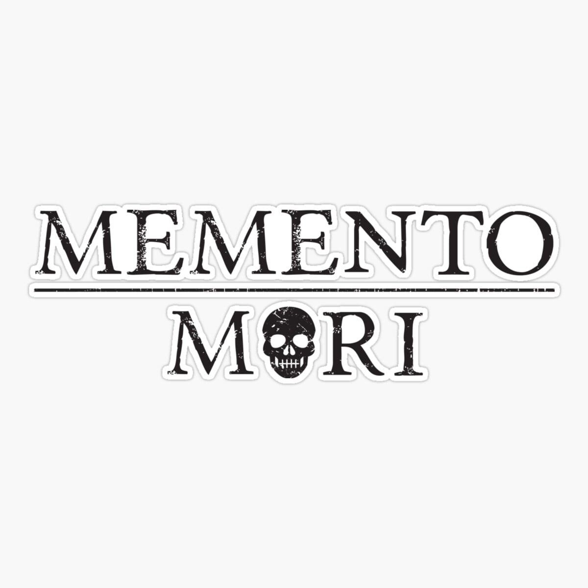 Maneki Latin Inspirational Phrase: Nto Mori (Black Text) With Skull Er ...