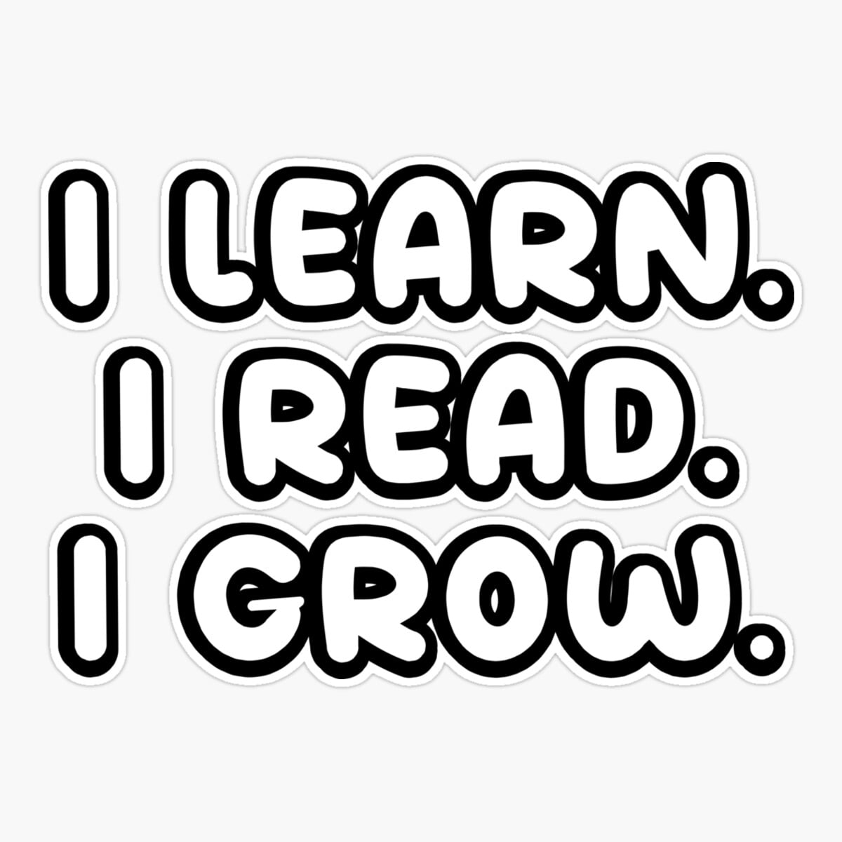 Maneki Learn, Read And Grow Sticker, Phone Decal Water Bottle Stickers ...