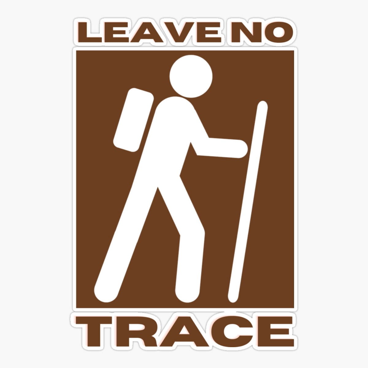 Maneki Leave No Trace Save The Planet Trail Sign Hiking Er, Phone Decal ...