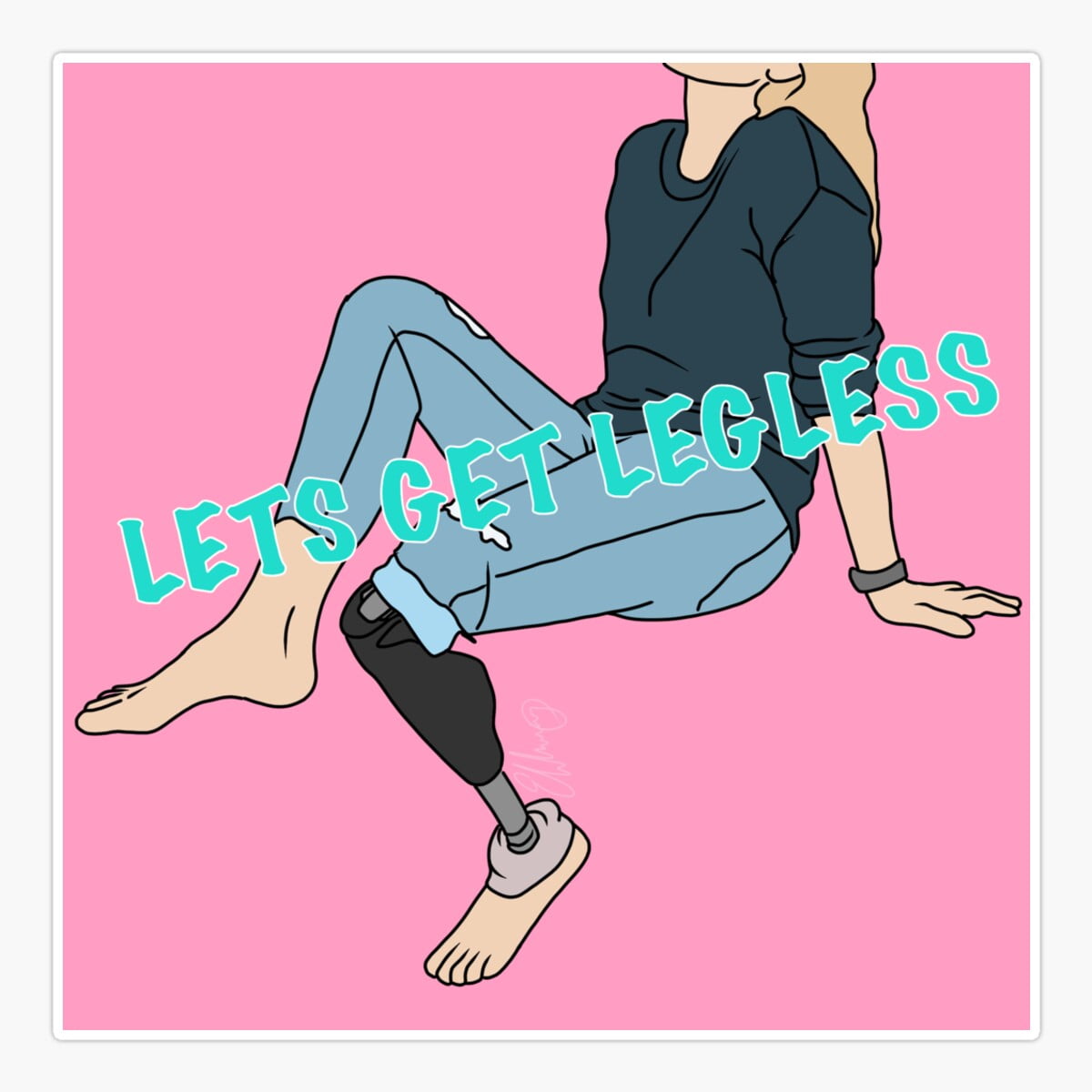 Maneki Leg Amputation Humour Er, Phone Decal Water Bottle Stickers Car ...