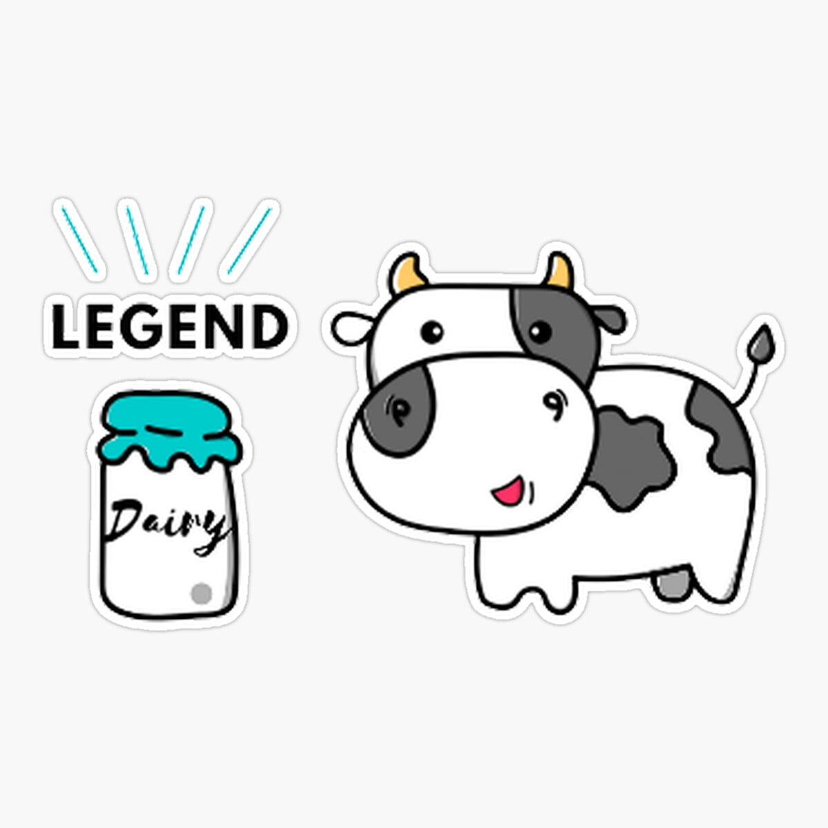 Maneki Legend Dairy Cow Pun Er, Phone Decal Water Bottle Stickers Car ...