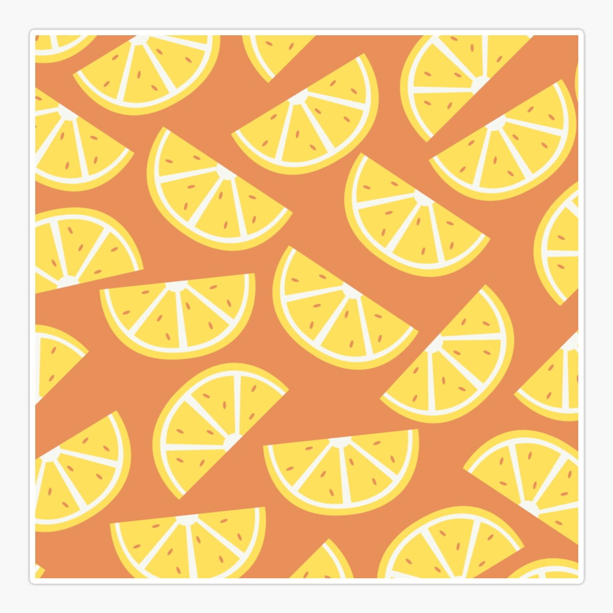 Maneki Lemon Wedges On A Peach Background Sticker, Phone Decal Water ...