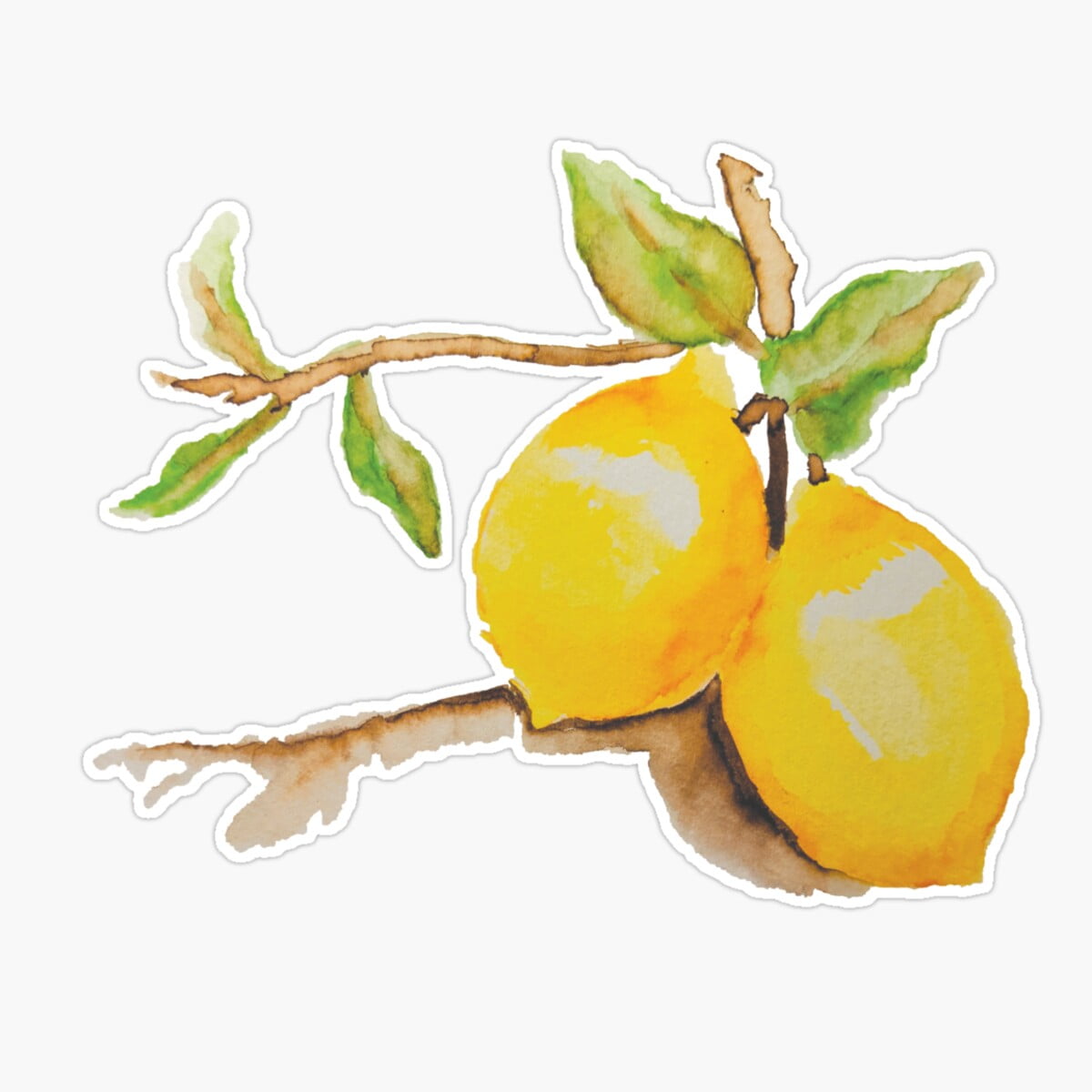 Maneki Lemons (Watercolour) Sticker, Phone Decal Water Bottle Stickers ...