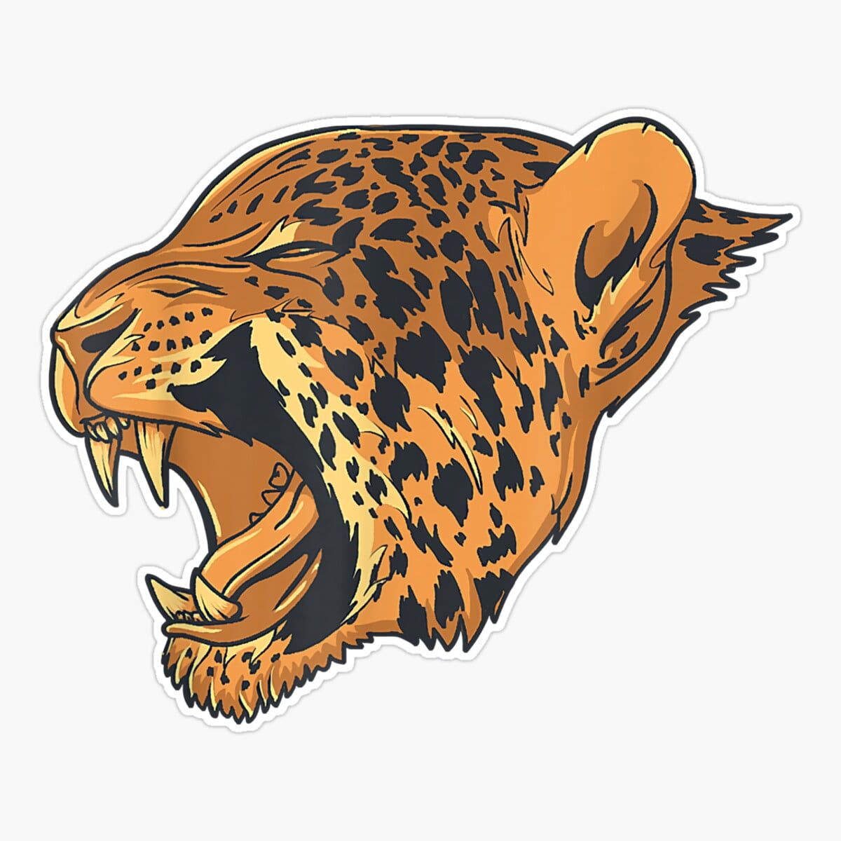 Maneki Leopard Ace Head Cheetahs Jaguars Big Sticker, Phone Decal Water Bottle Stickers Car ...