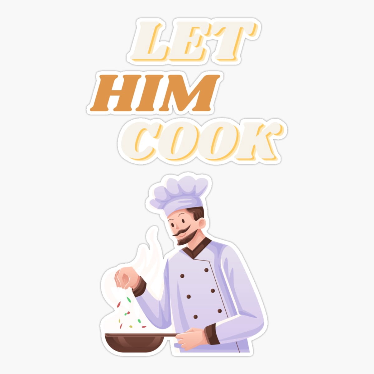 Maneki Let Him Cook, Lasciatelo Cucinare Sticker, Phone Decal Water ...