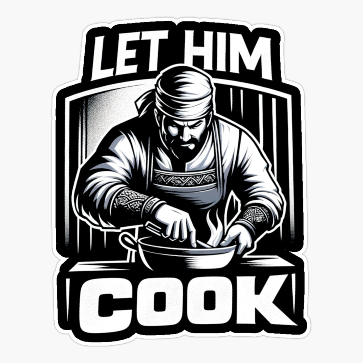 Maneki Let Him Cook Sticker, Phone Decal Water Bottle Stickers Car ...