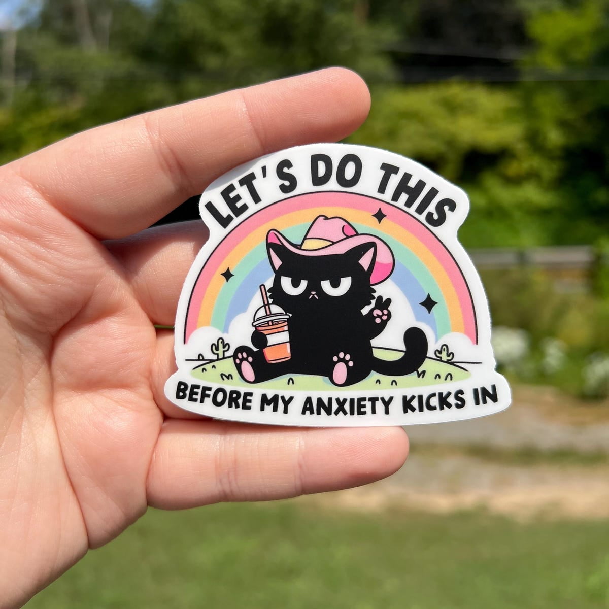 Maneki Let’S Do This Anxiety Sticker, Positive Affirmations Gift ...