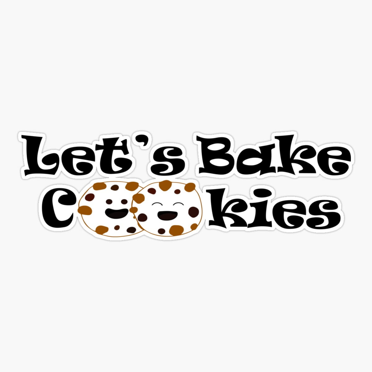 Maneki Let'S Bake Cookies Sticker, Phone Decal Water Bottle Stickers ...