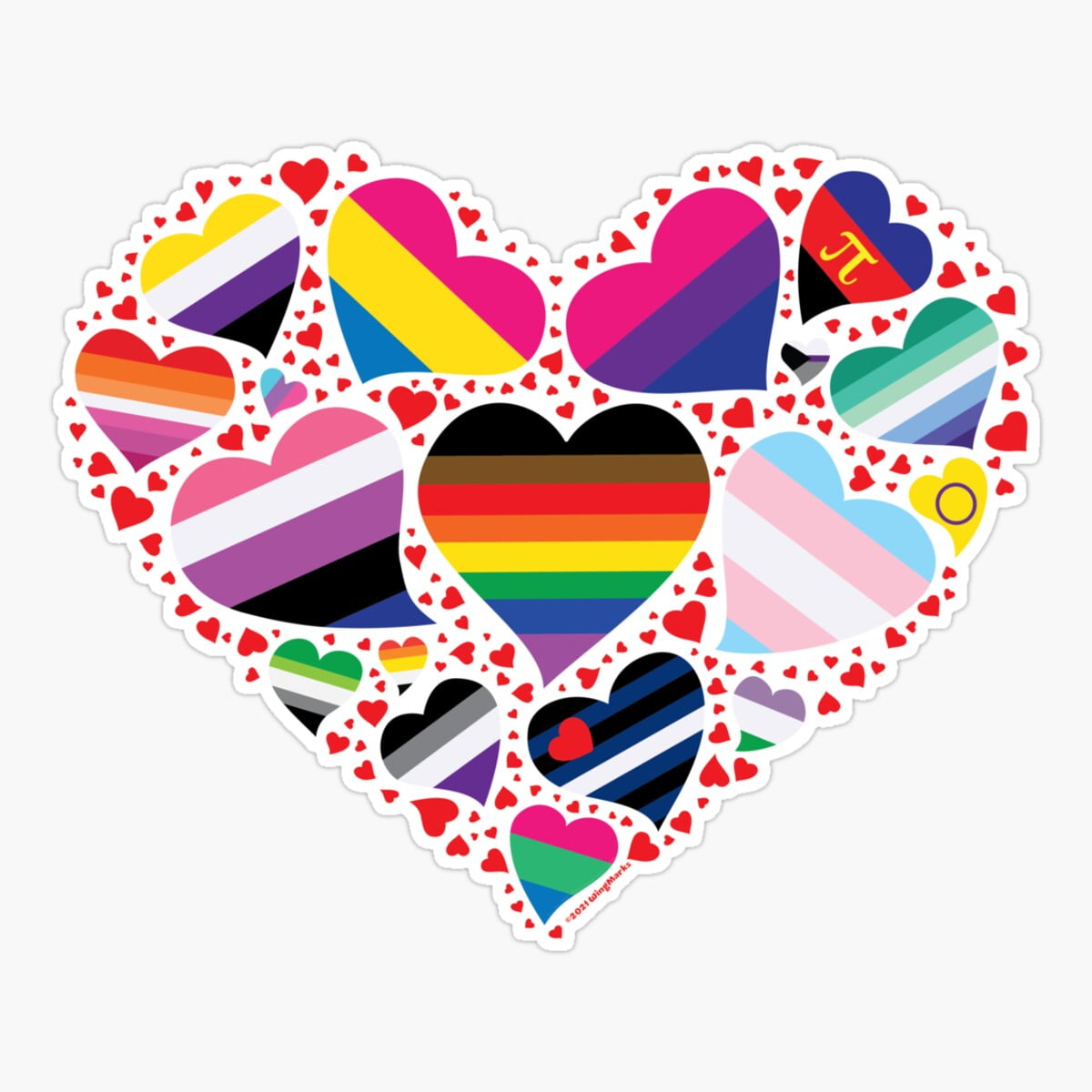 Maneki Lgbt Pride Heart Er, Phone Decal Water Bottle Stickers Car ...