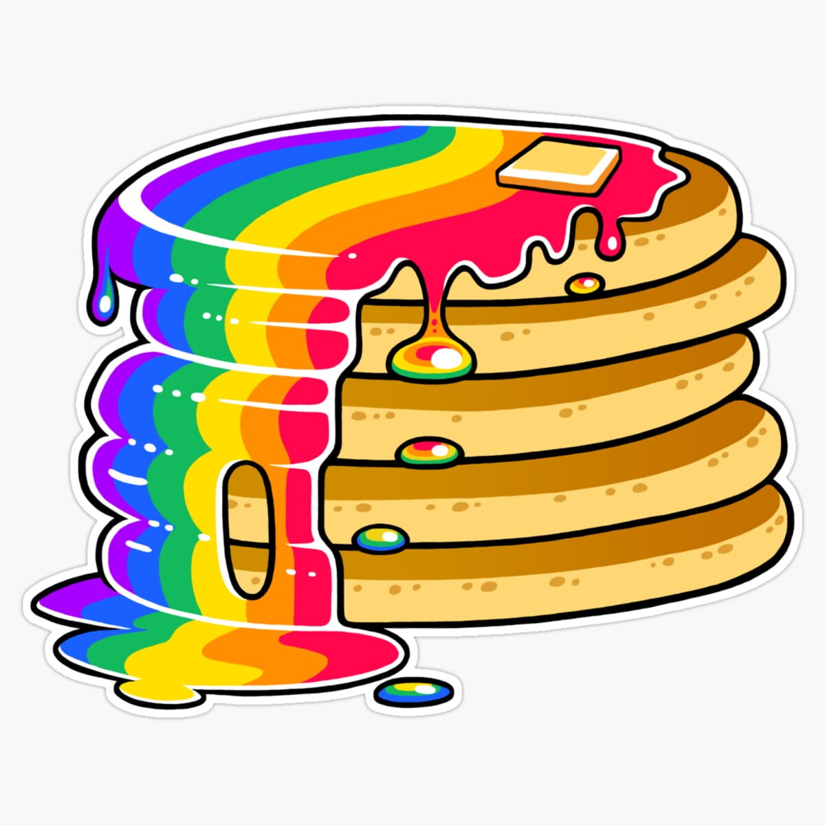 Maneki Lgbt Pride Pancakes - Rainbow Er, Phone Decal Water Bottle ...