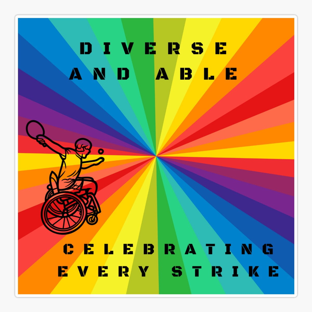Maneki Lgbtq Wheelchair Table Tennis Disability Slogan. Diverse And ...