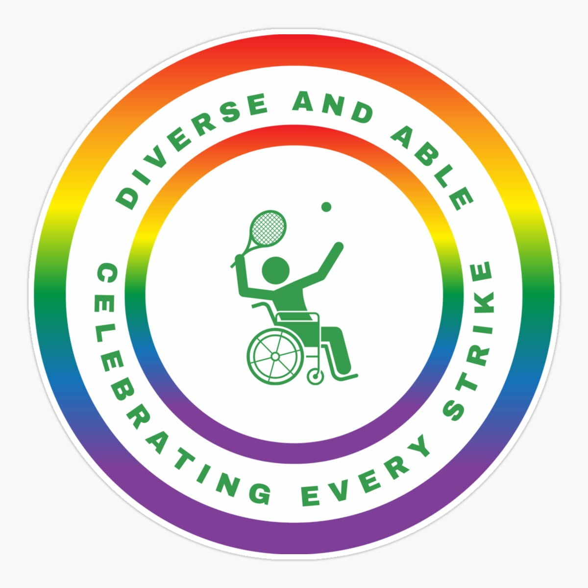 Maneki Lgbtq Wheelchair Tennis Disability Slogan. Diverse And Able ...