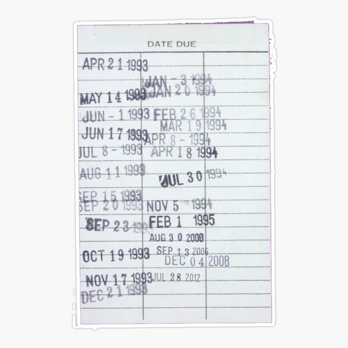 Maneki Library Card Borrow Stamp Sticker, Phone Decal Water Bottle ...