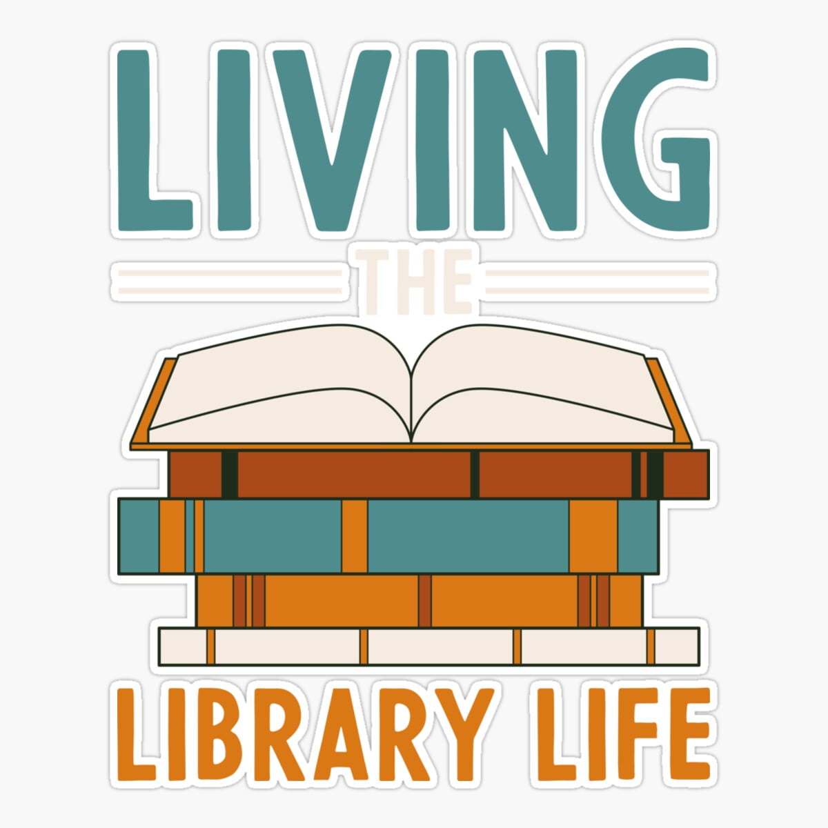 Maneki Library Reader Unny Bookworm Reading Librarian Sticker, Phone ...