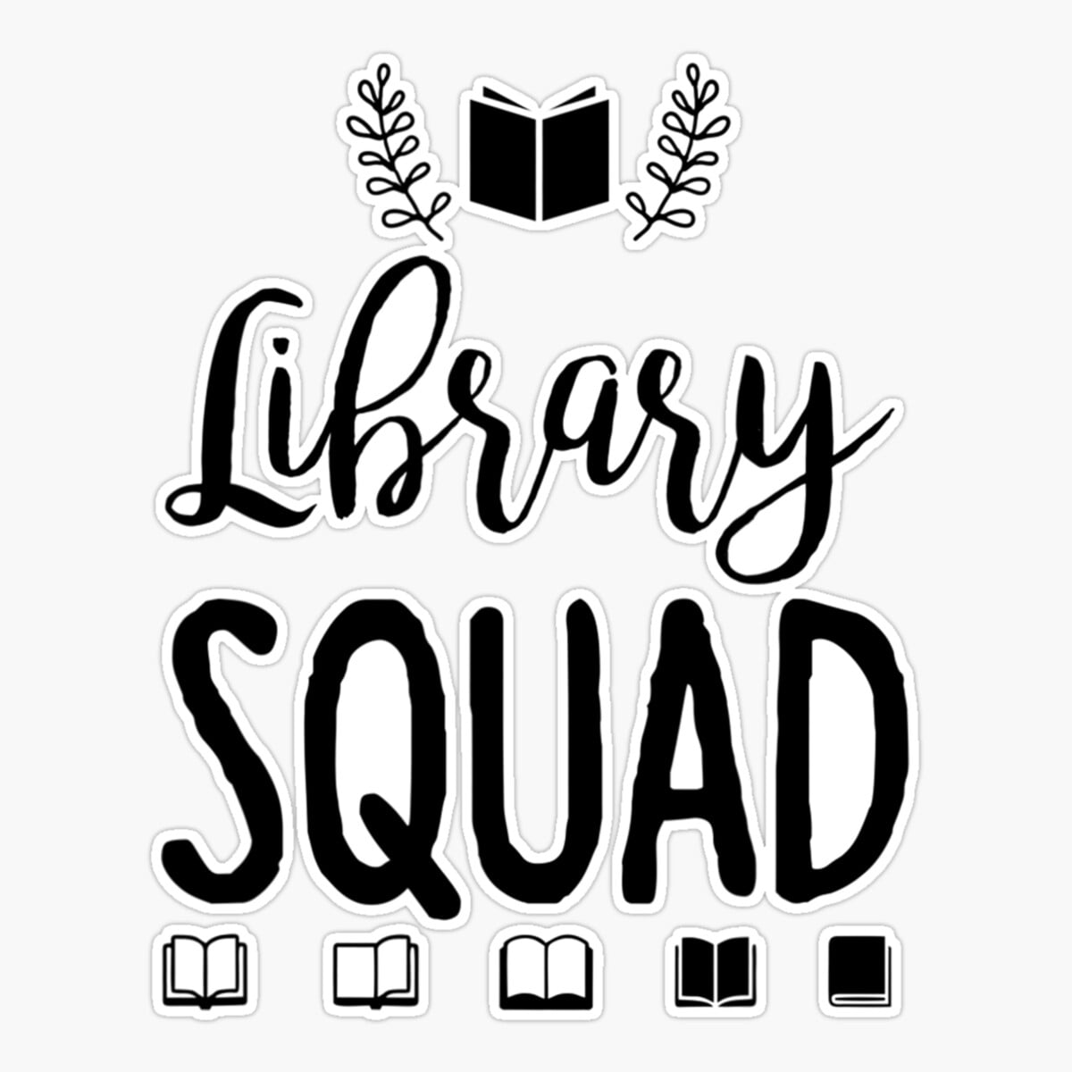 Maneki Library Squad - Or Literary Lovers Sticker, Phone Decal Water ...