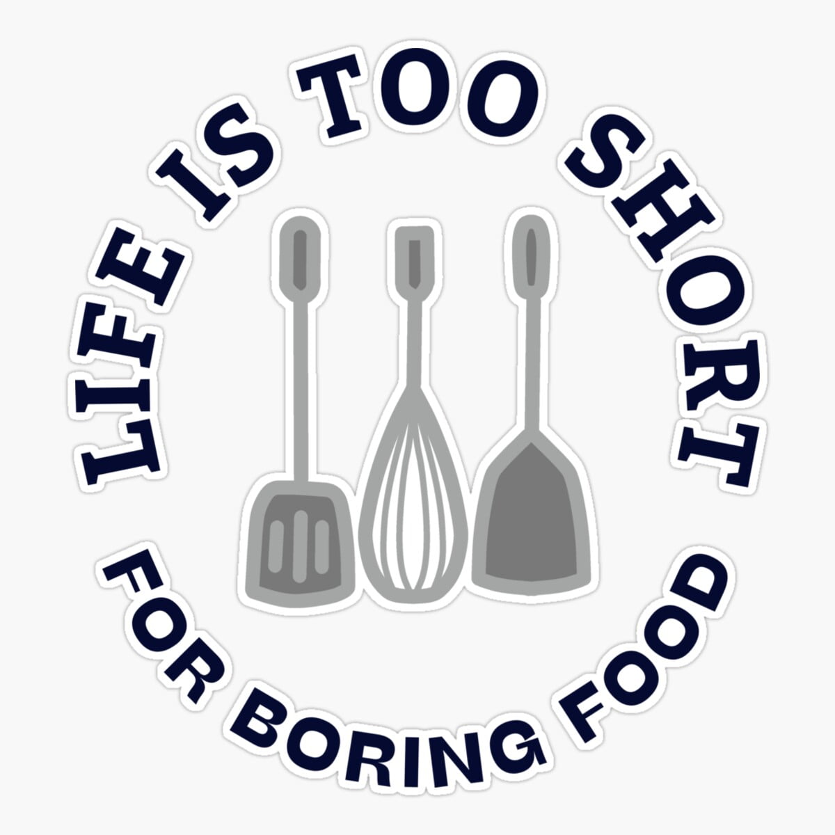 Maneki Lie Is Too Short Cooking Lover Sticker, Phone Decal Water Bottle ...