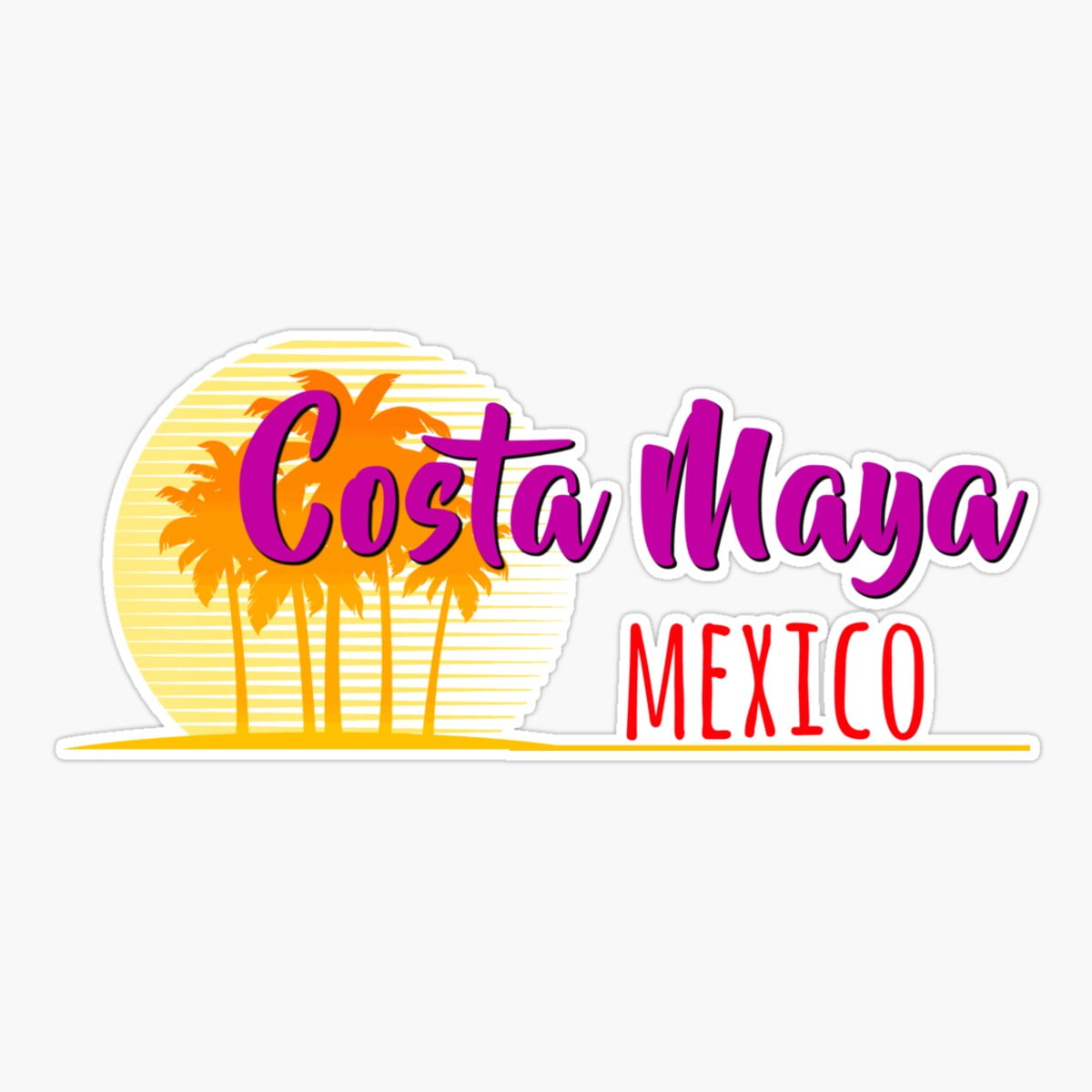 Maneki Lie'S A Beach: Costa Maya, Mexico Sticker, Phone Decal Water ...