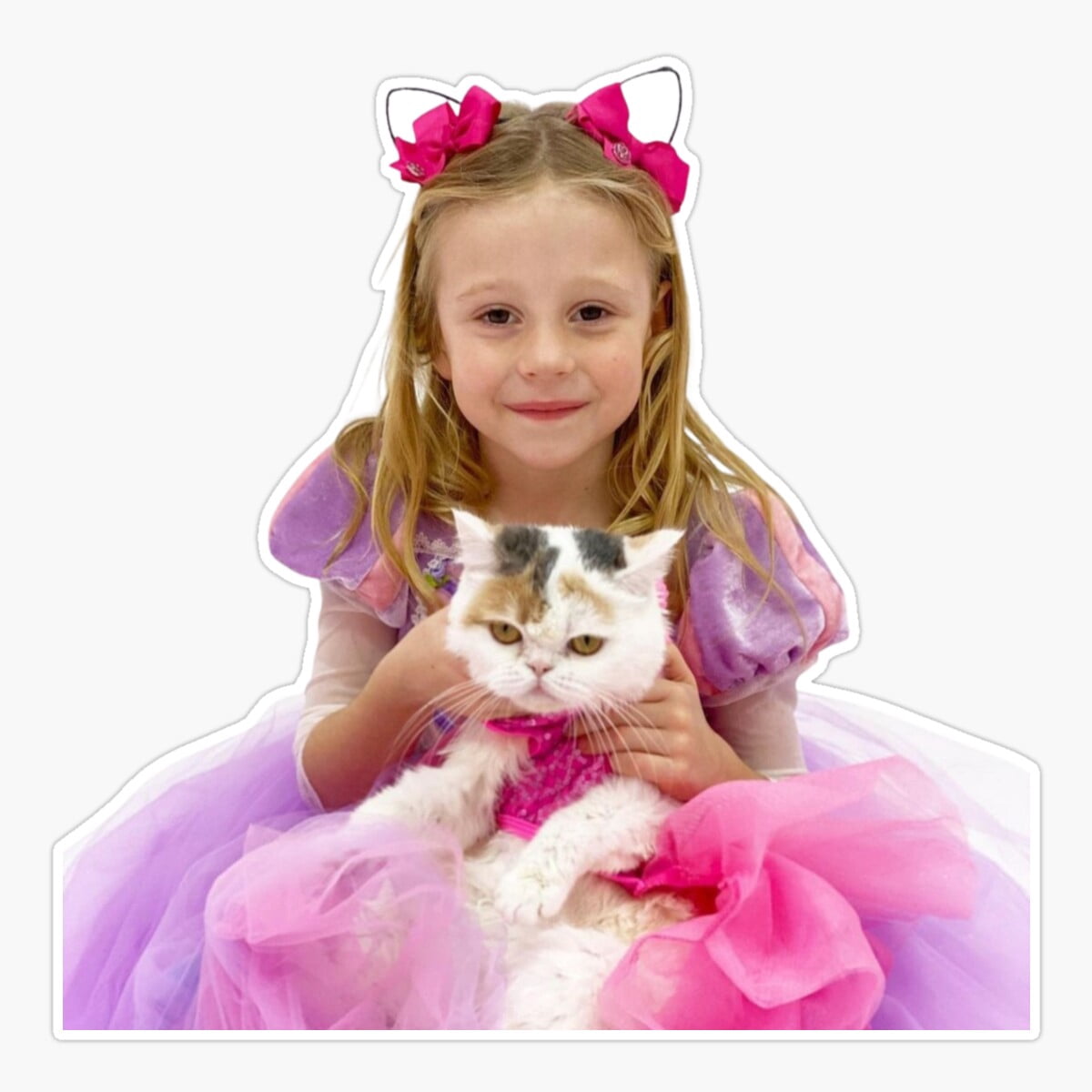 Maneki Like Nastya Holding Cute Cat, Like Nasya Sot Stued Plush Animal ...