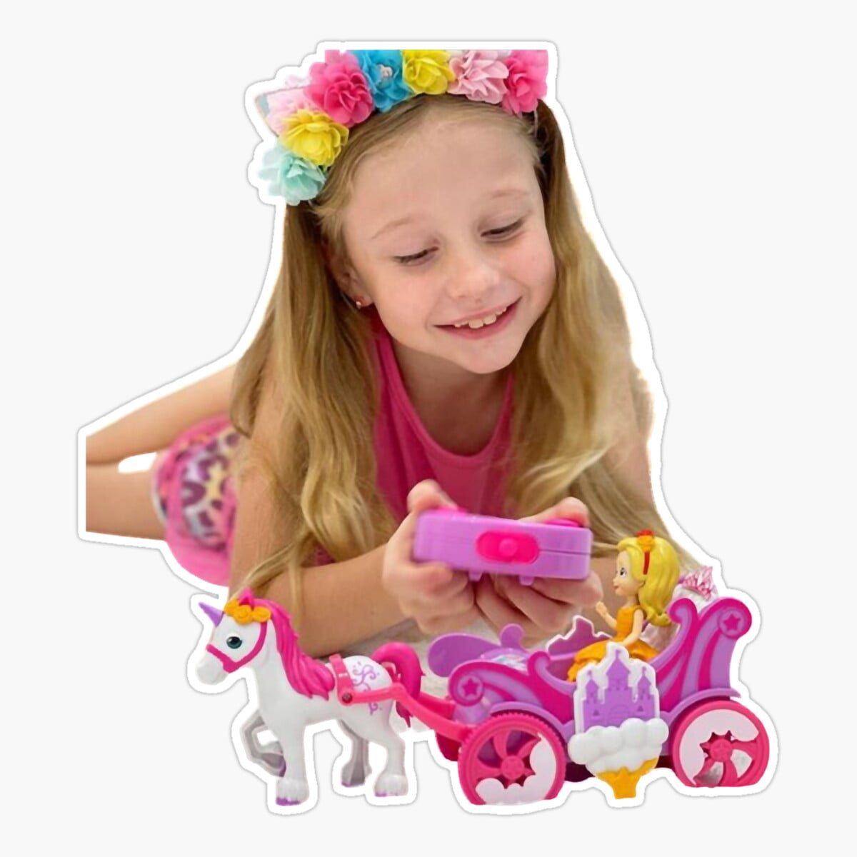 Maneki Like Nastya Playing With Her Toys Sticker, Phone Decal Water ...