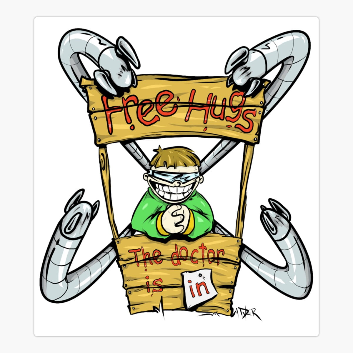 Maneki Lil' Doc Ock Er, Phone Decal Water Bottle Stickers Car Decals, Funny Birthday Gift ...