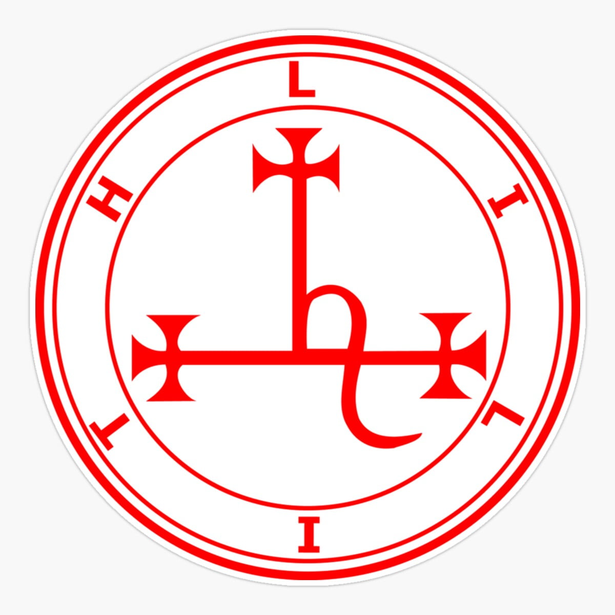 Maneki Lilith Ars Goetia Sigil Red Er, Phone Decal Water Bottle ...