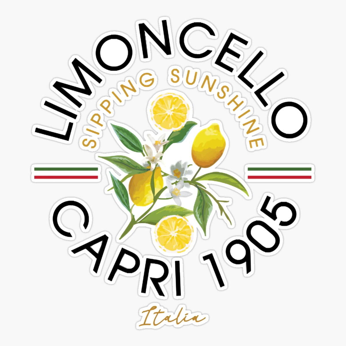 Maneki Limoncello Capri Italy Sticker, Phone Decal Water Bottle ...