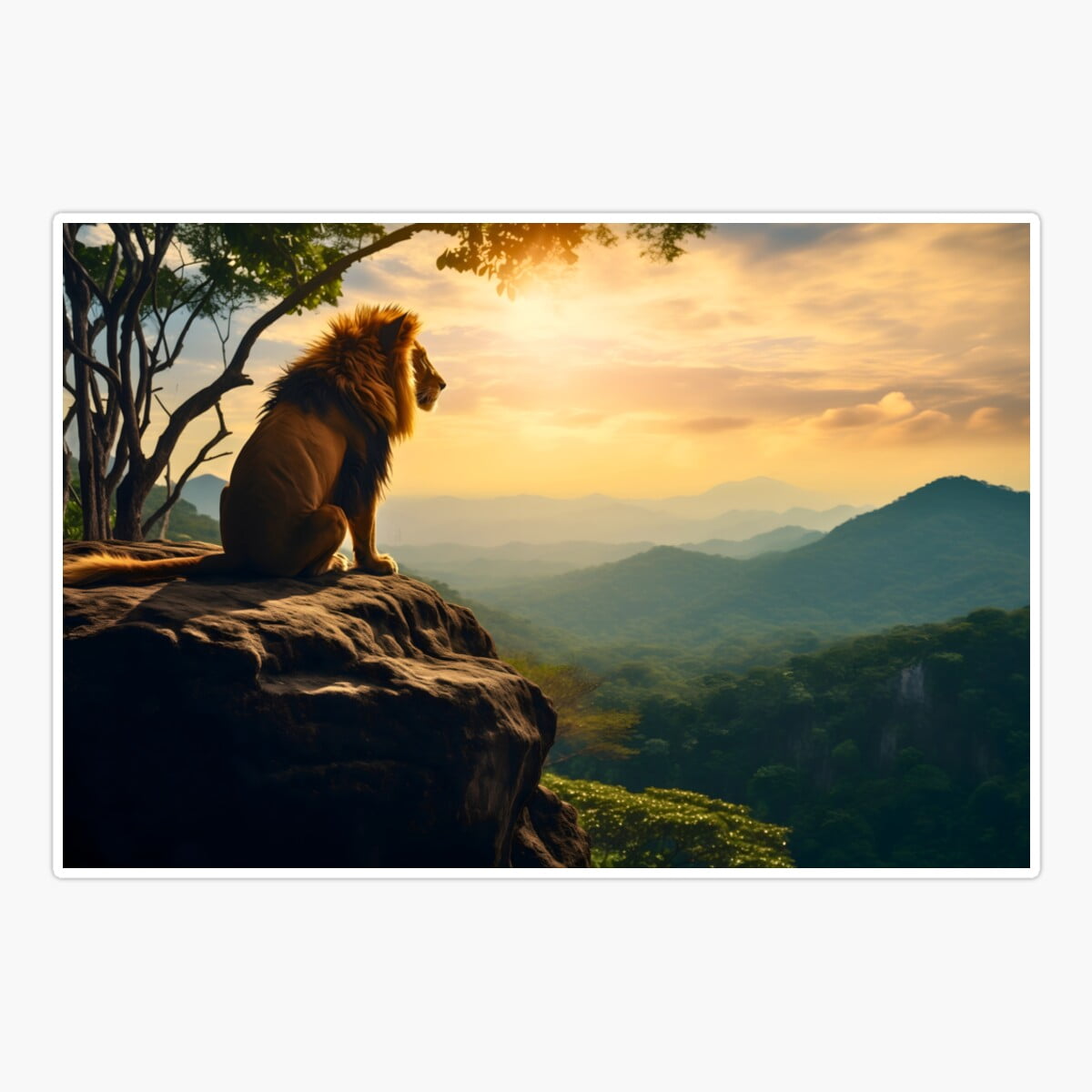 Maneki Lion King Of The Jungle, Wild Cat Predator Animal In Tropical ...