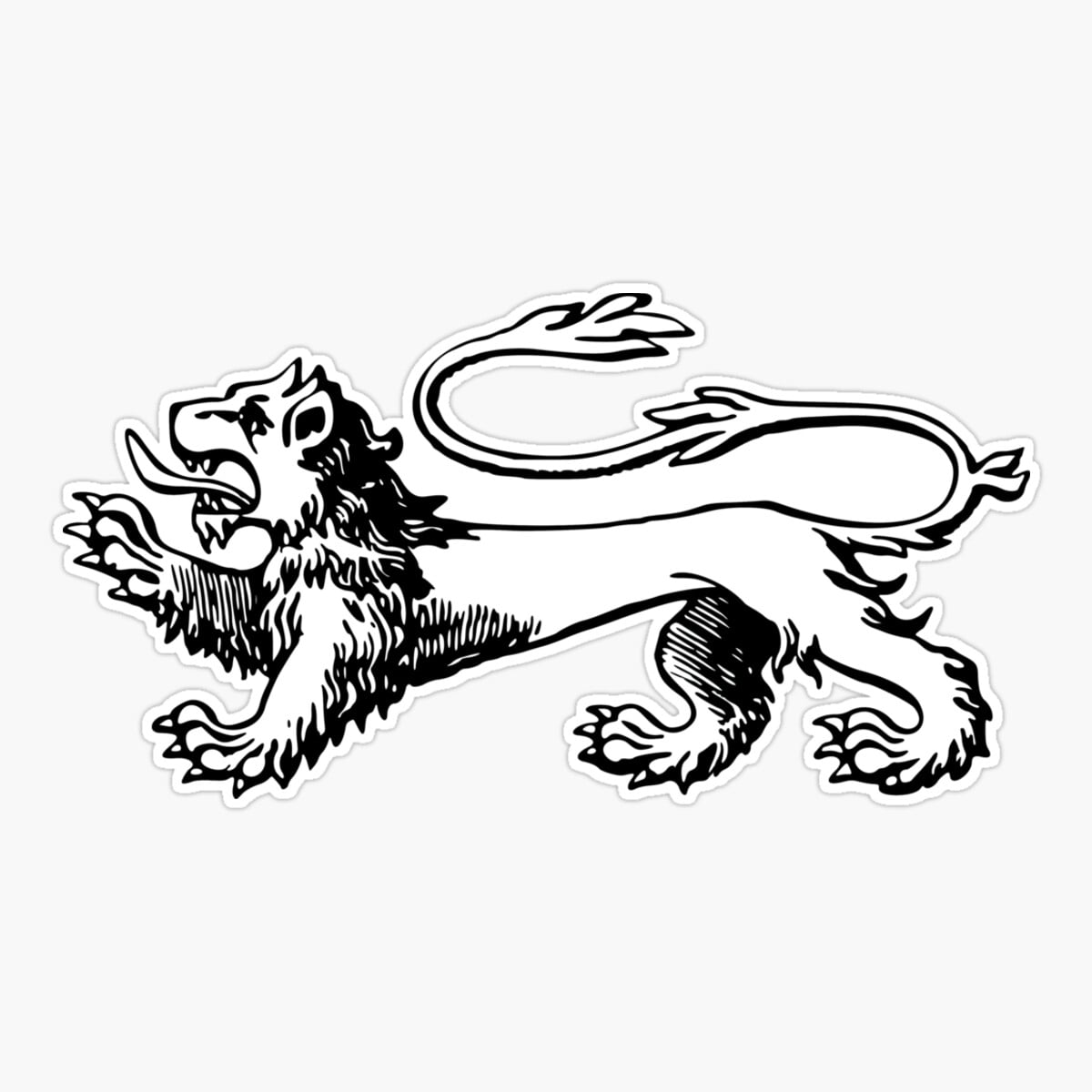 Maneki Lion Medieval Graphic Heraldic Animal Er, Phone Decal Water ...