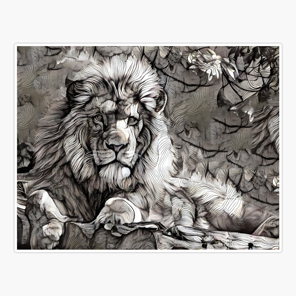 Maneki Lion Sketch Er, Phone Decal Water Bottle Stickers Car Decals ...