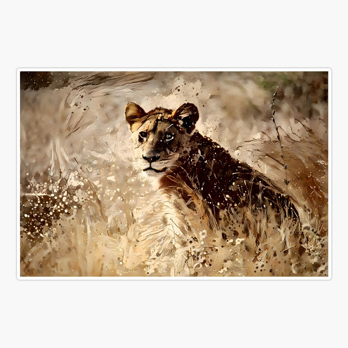 Maneki Lioness Looks Er, Phone Decal Water Bottle Stickers Car Decals ...